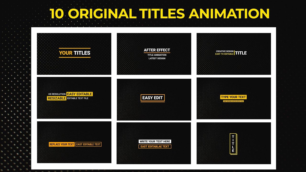 Original Titles Animation After Effect Template - YouTube