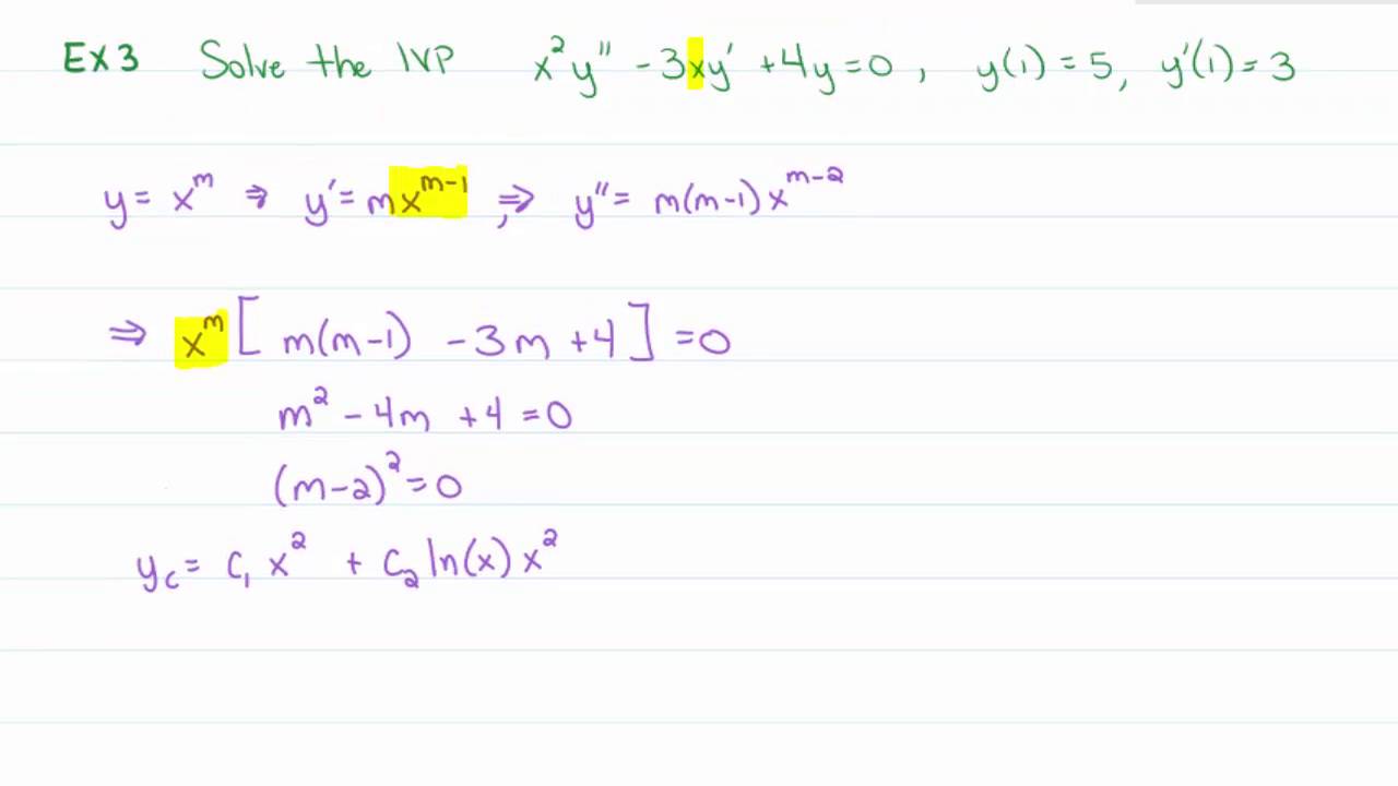 Math 420 4.7-3: Example 3 (characteristic with repeated roots) - YouTube