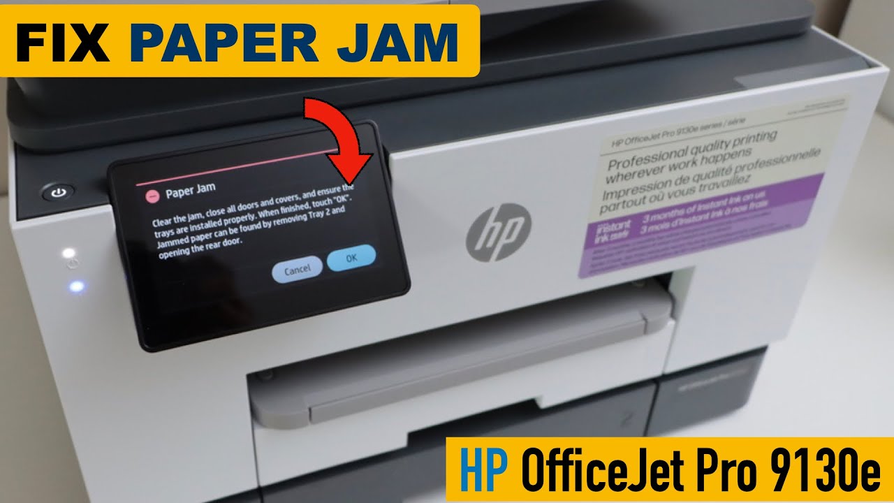 HP OfficeJet Pro 9130e Paper Jam - Remove Hidden Paper ! - YouTube