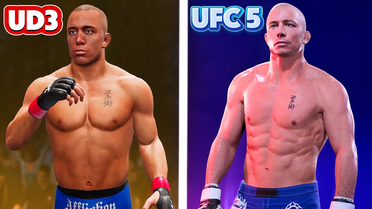 GSP UFC Undisputed 3 vs GSP EA UFC 5 - Animations Comparison - YouTube
