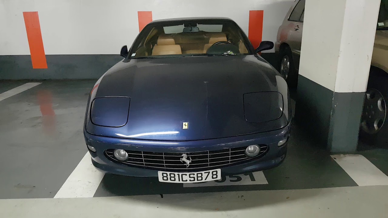 2002 blue ferrari 456M GT 5.5 v12 442 ch in Paris France - YouTube