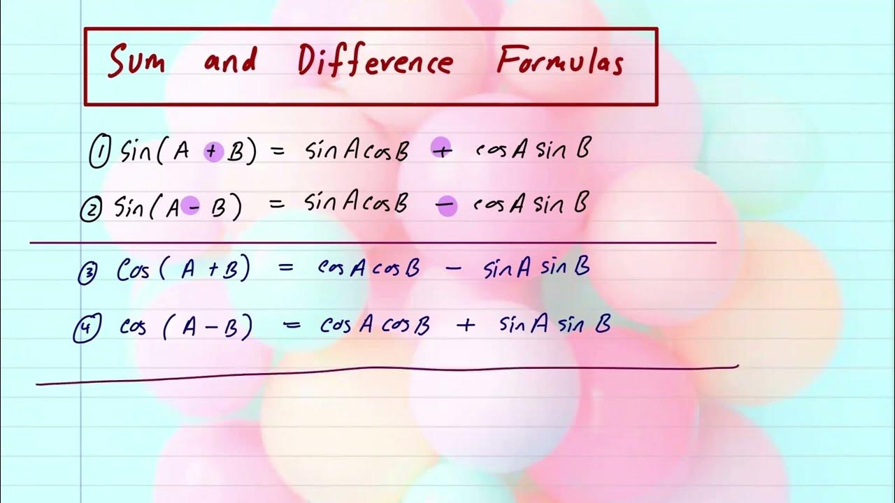 Finding exact value of trigonometric functions using Sum/Difference Formulas - YouTube