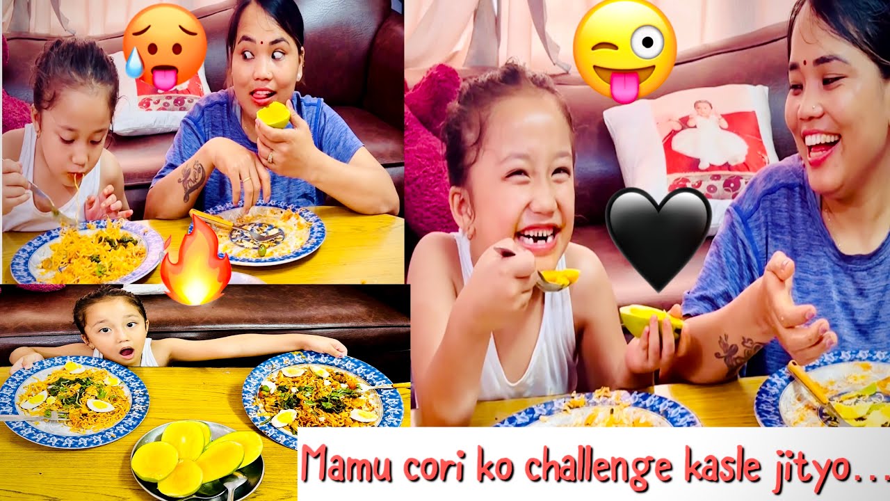 SPICY CURRENT EGG CHALLENGE🔥MAMU XORI ️#mukbang कति बाठी मेरी छोरी।😝#vlogs ...