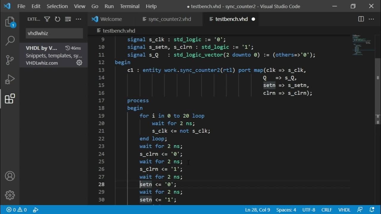 Counters (Part 5b) - VHDL Structural Architecture vs. Behavioural ...
