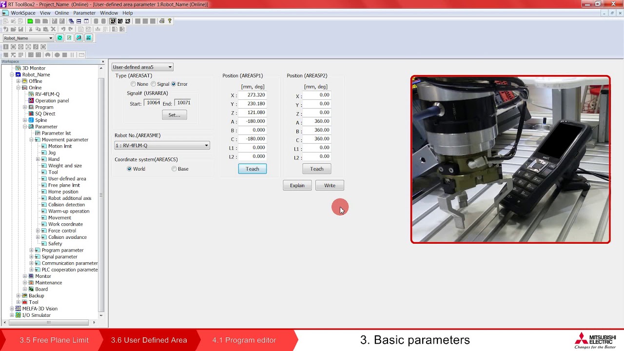 Robot Melfa Programming Lesson 9 Parameter User Defined Area Youtube 6475