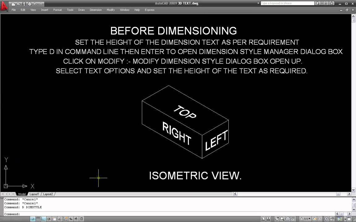 CAD-004C-TEXT & DIMENSIONING ISOMETRIC VIEW.wmv - YouTube