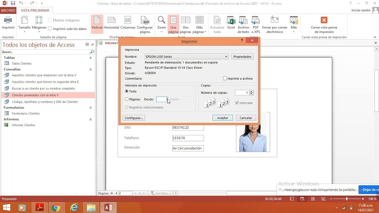 INFORMES EN ACCESS UTILIZANDO EL BOTÓN DISEÑO DE INFORME - YouTube