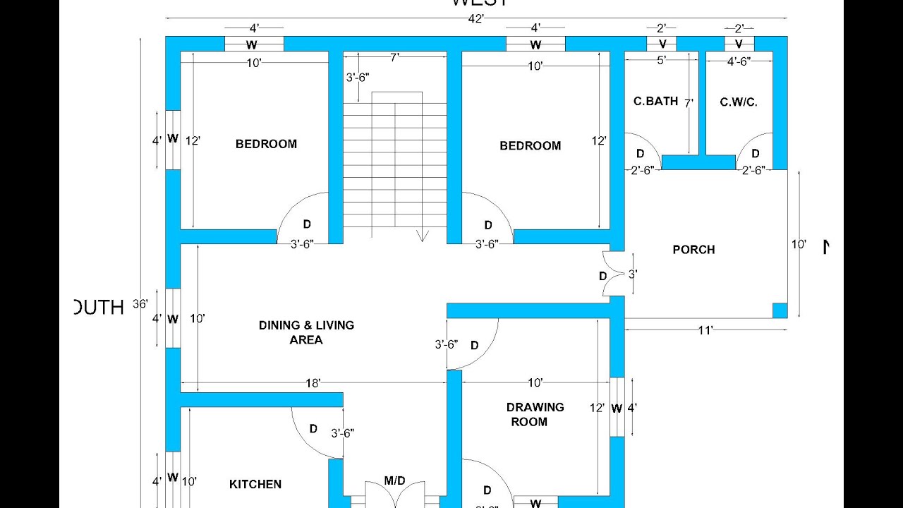 Beautiful East face 2 Bedroom With Drawing Room House Plans Designs ...