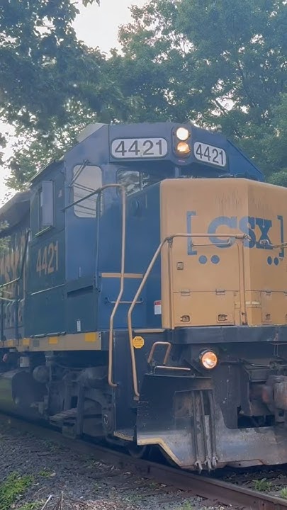 CSX 4421 GP40-2 with the King of all train horns the Leslie RS5T with a Conrail caboose! 6/12 ...