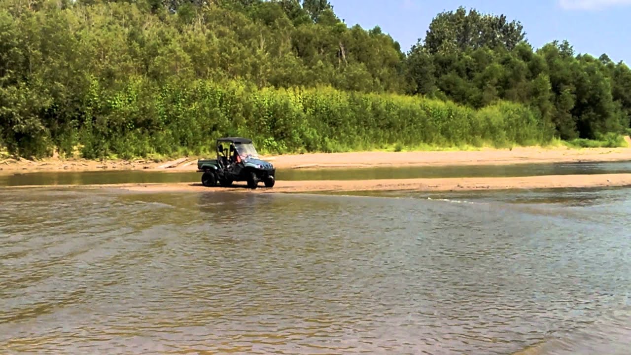 crossing river to sand bar - YouTube