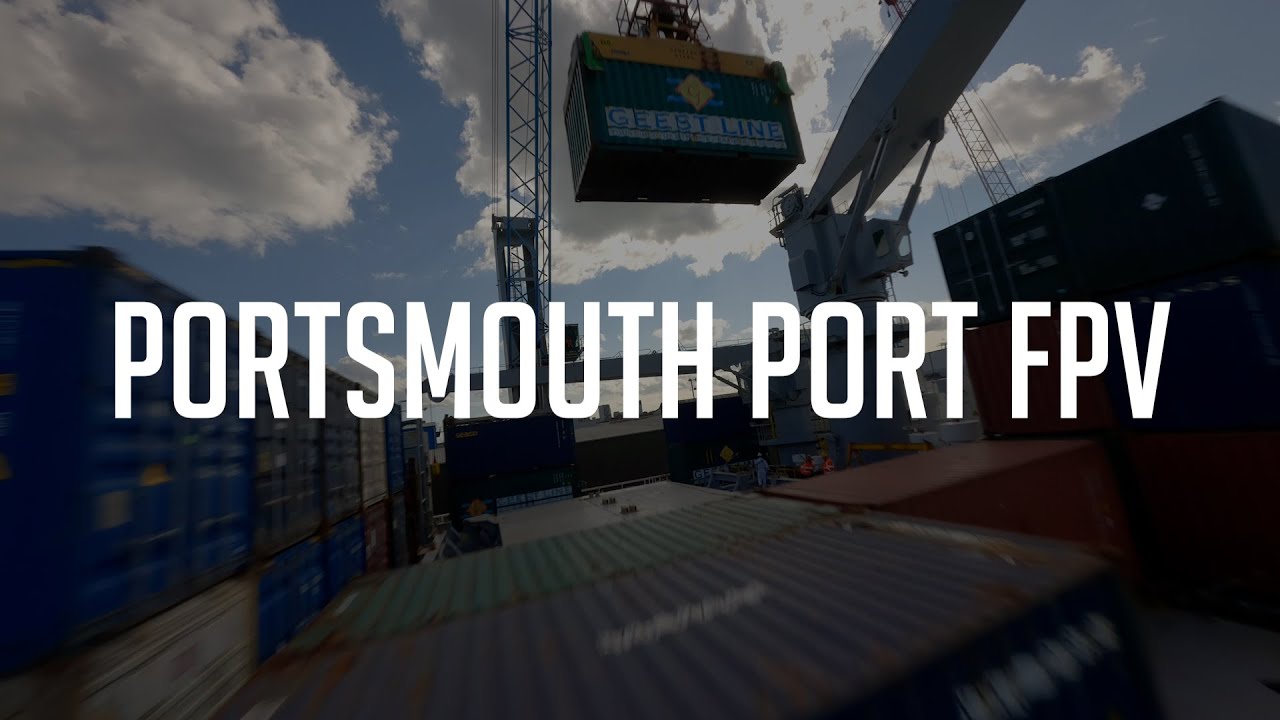 Portico - Container Ship Unloading Captured by FPV Drone in Portsmouth ...