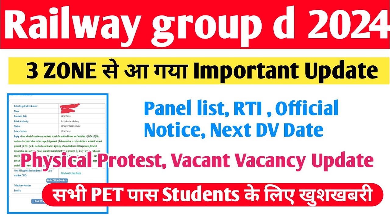 Group d 3 Zone Big Update, Panel list, RTI, Official Notice, Physical ...