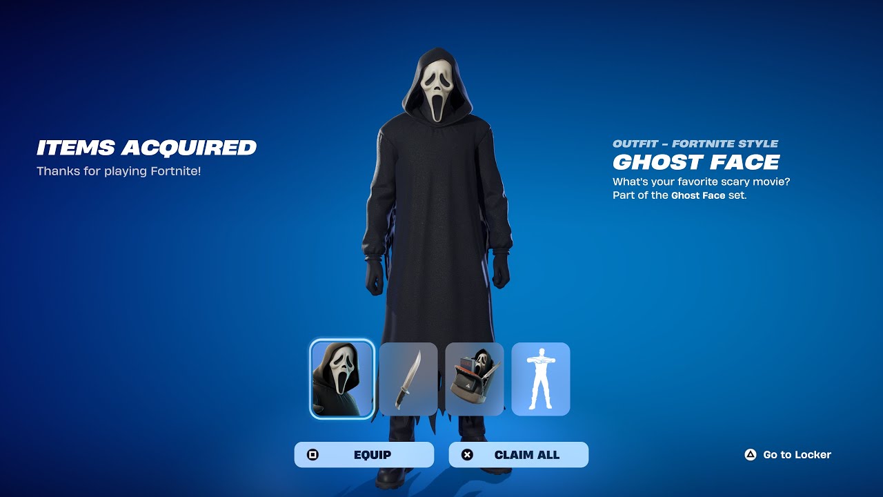 SCREAM GHOSTFACE SKIN RELEASE DATE IN FORTNITE ITEM SHOP! - YouTube