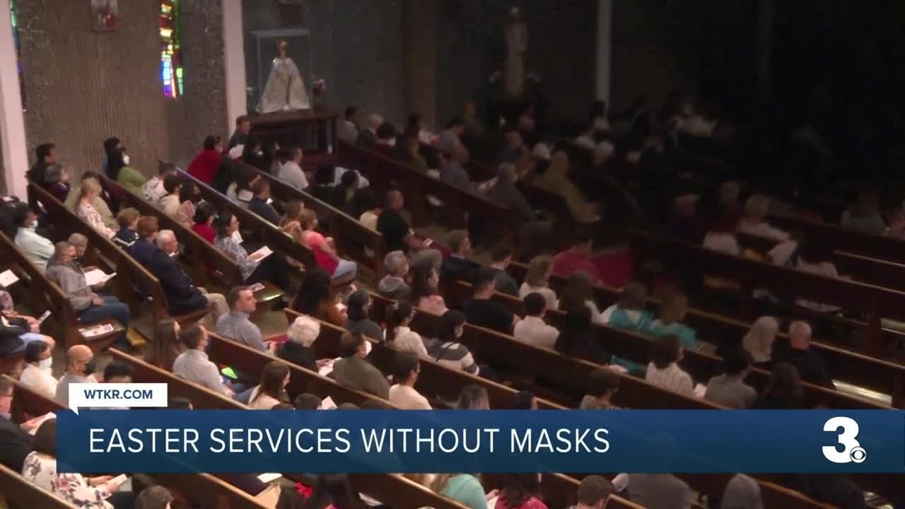 Parishioners pack pews for Easter mass at Norfolk church - YouTube