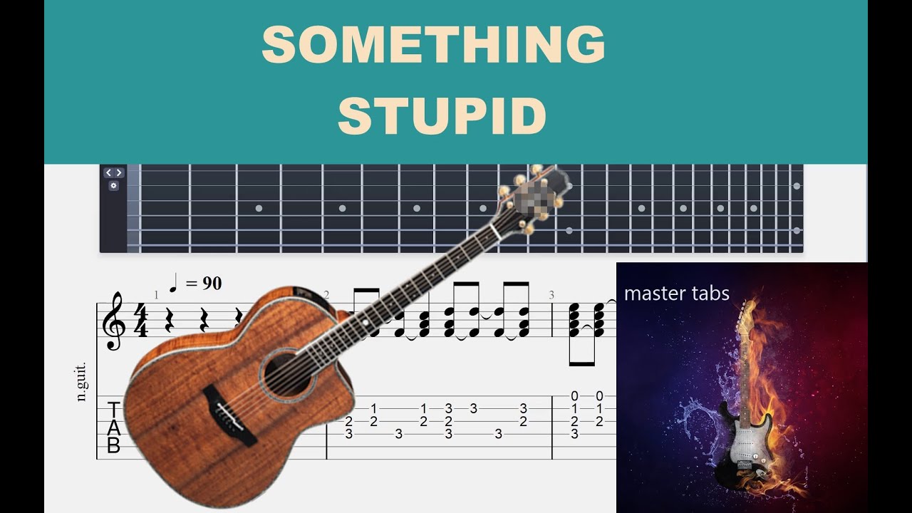 SOMETHING STUPID | #franksinatra | Guitar Tab | #tutorial #Mastertabs# ...