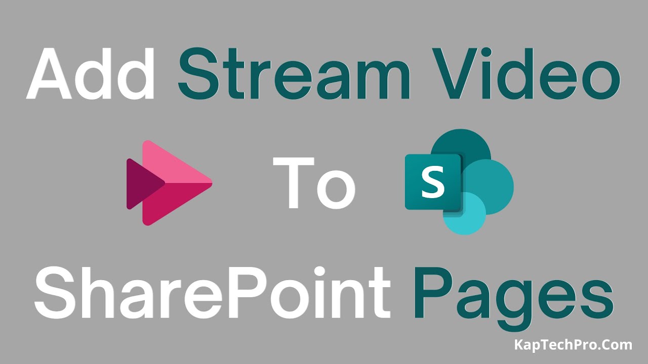 How To Add Stream Video To A SharePoint Page YouTube How To Add Stream Video To A SharePoint Page YouTube