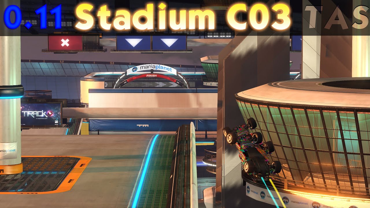 [Trackmania TAS] TM2 Stadium C03 21.01 (-0.11) - YouTube