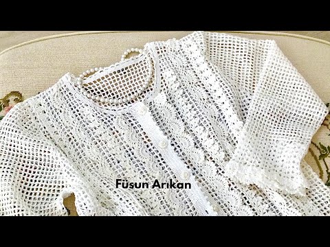 NERVÜRLÜ FIRFIRLI TIĞ İŞİ DANTEL HIRKA (CROCHET LACE CARDİGAN)