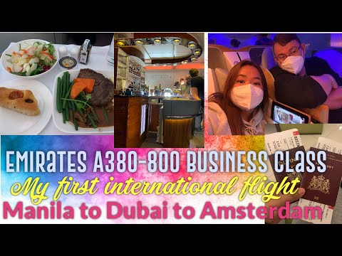 MY FIRST INTERNATIONAL FLIGHT FROM MANILA TO AMSTERDAM | BUSINESS CLASS ...