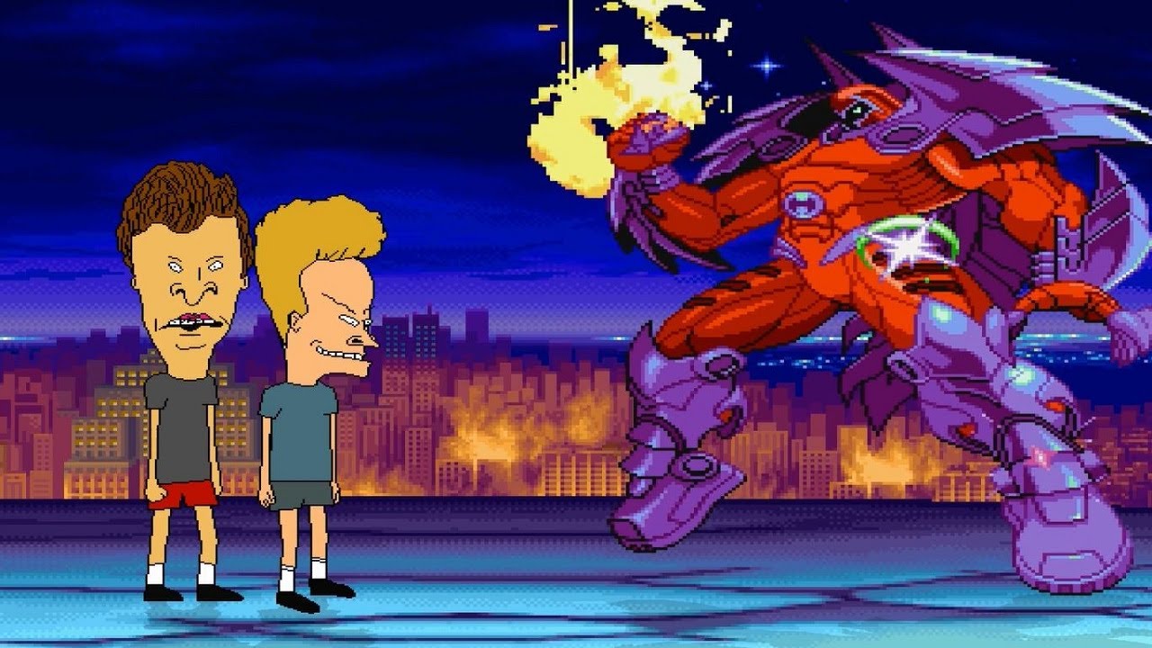 Beavis and Butthead vs Onslaught Mugen Sprite Battle - YouTube