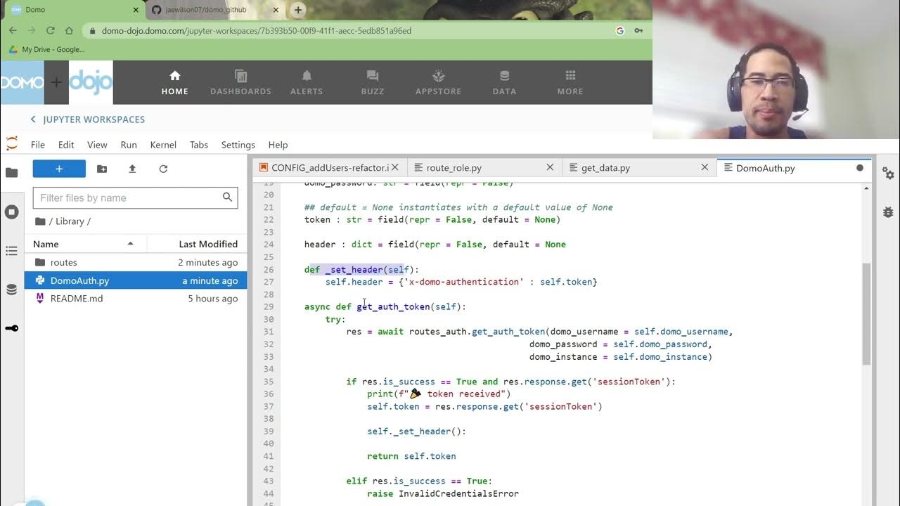 Reimplement PyDomo - P2 - keep authentication portable, avoid IF statements | build Roles - YouTube
