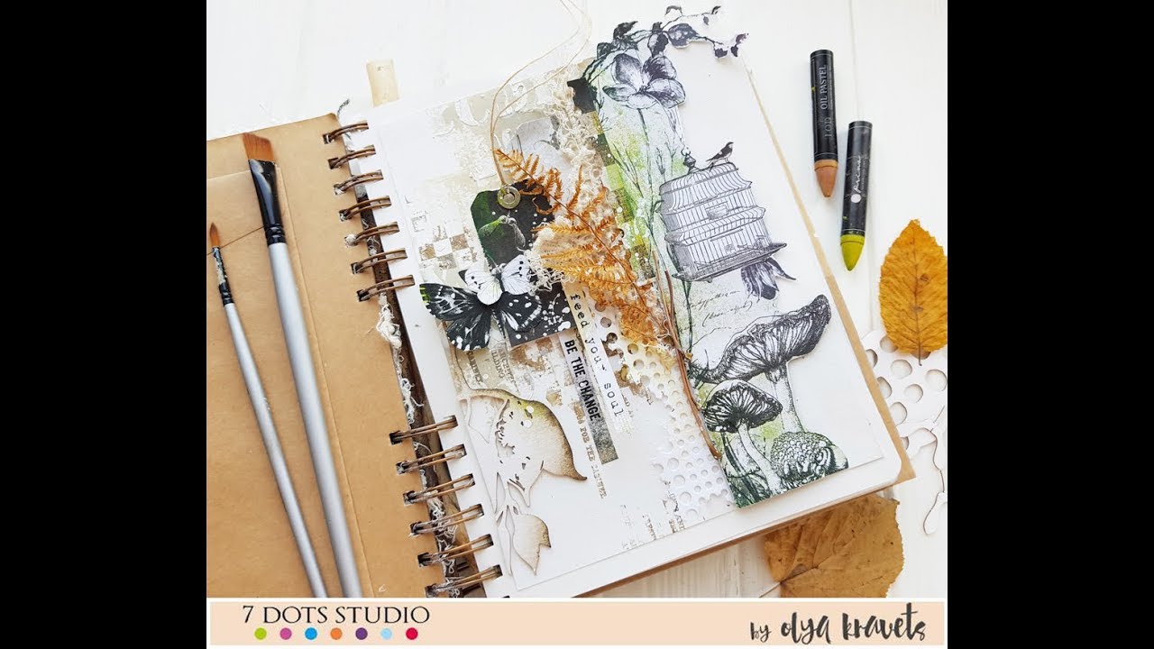 Video tutorial - Art Journal "Nature" with Garden Party for 7 Dots ...
