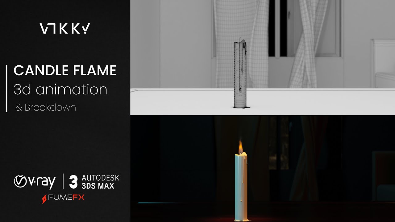 Candle Flame 3D Animation | Breakdown | 3ds Max | Fume Fx | Vray ...