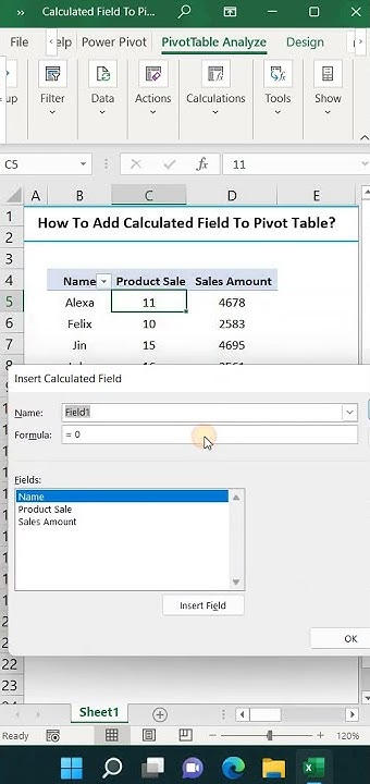 How To Add Calculated Field to Pivot Table || Excel Tricks || #shorts ...