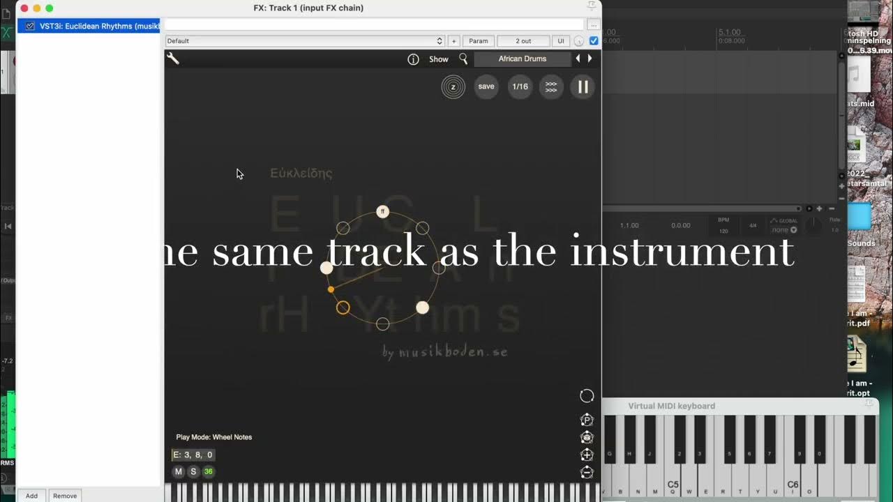Setup Euclidean Rhythms plugin in Reaper - YouTube