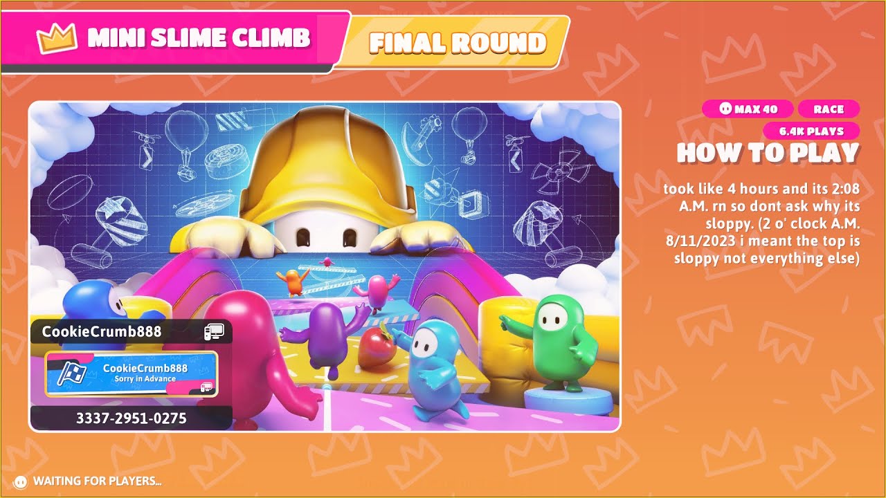 EP -36 Viewers Map Speed Run-Map Code -3337 2951 0275(MINI SLIME CLIMB ...
