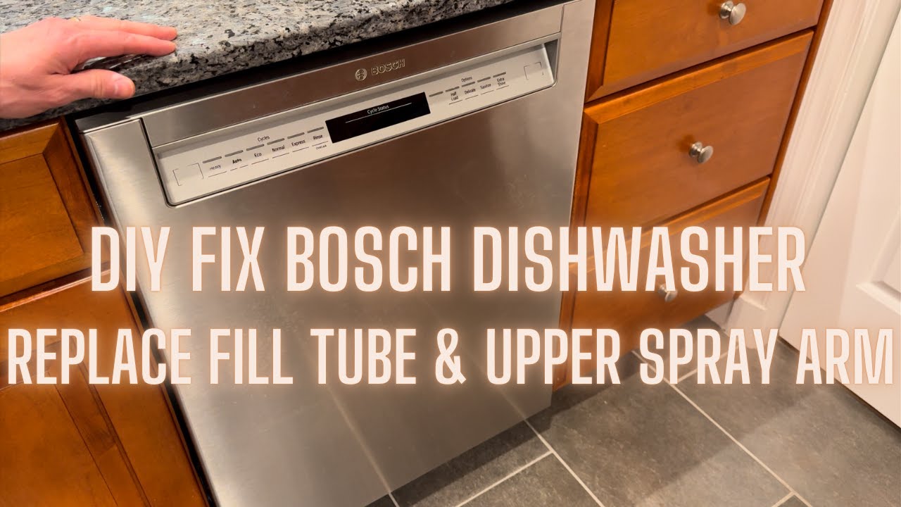 Bosch Dishwasher How to Replace the Fill Tube and Upper Spray Arm - YouTube