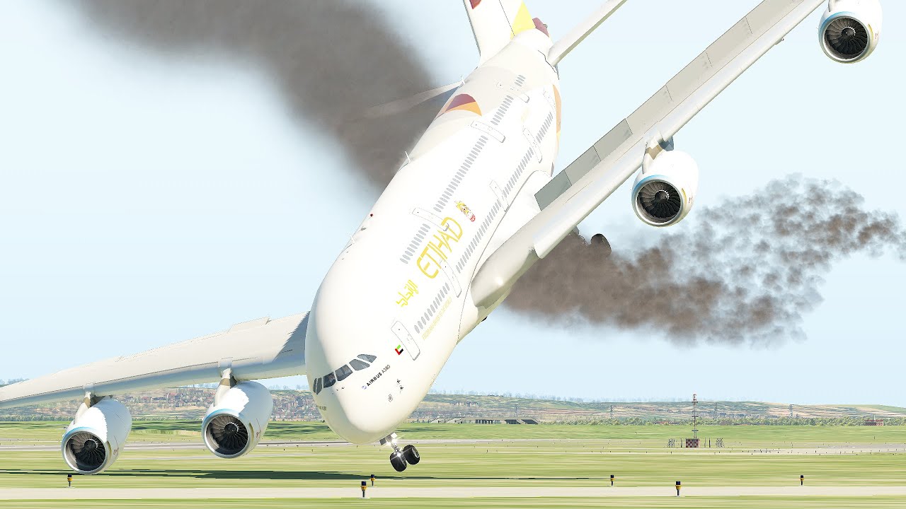 Terrifying Moment During Landing By A380 Pilot In Training [XP11] - YouTube