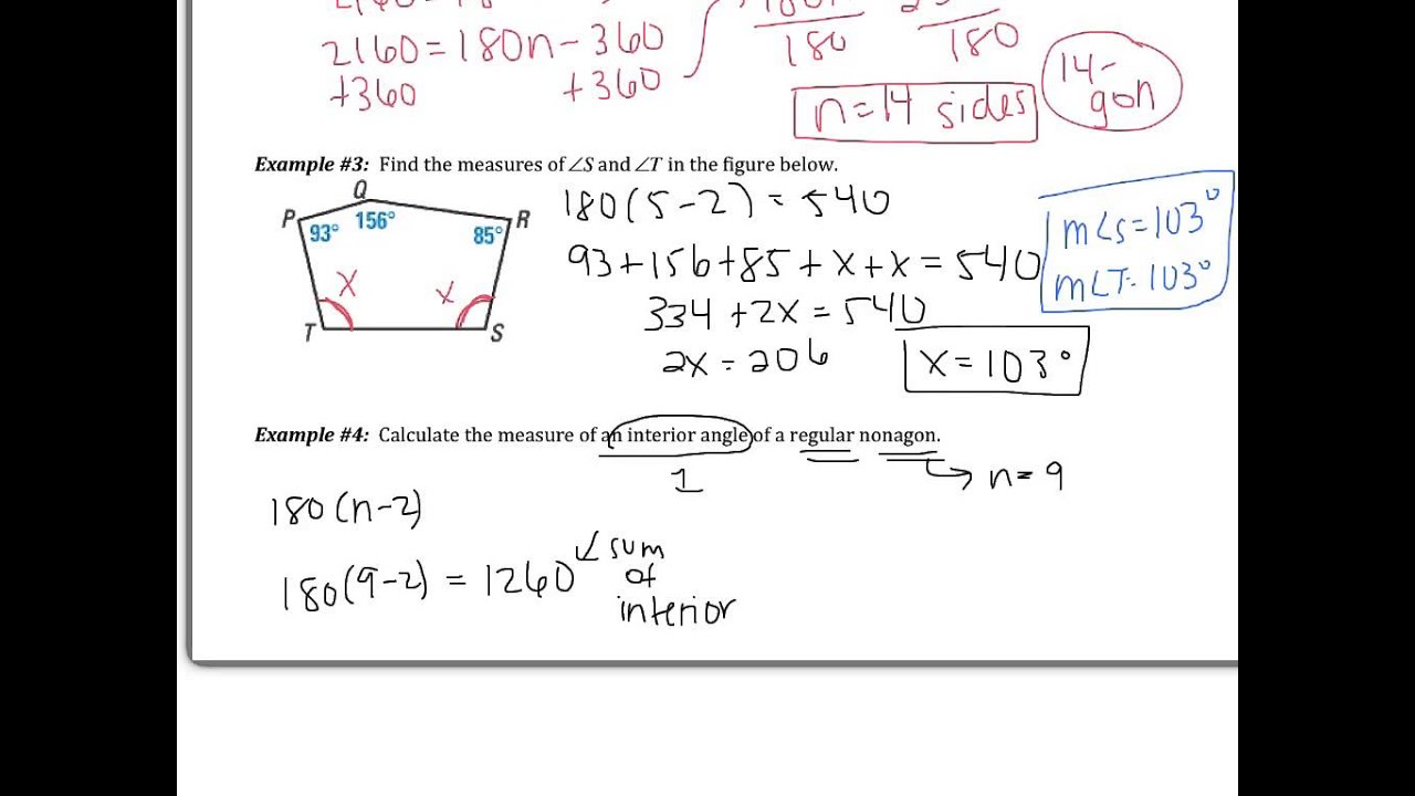 8 1 Find Angle Measures In Polygons YouTube