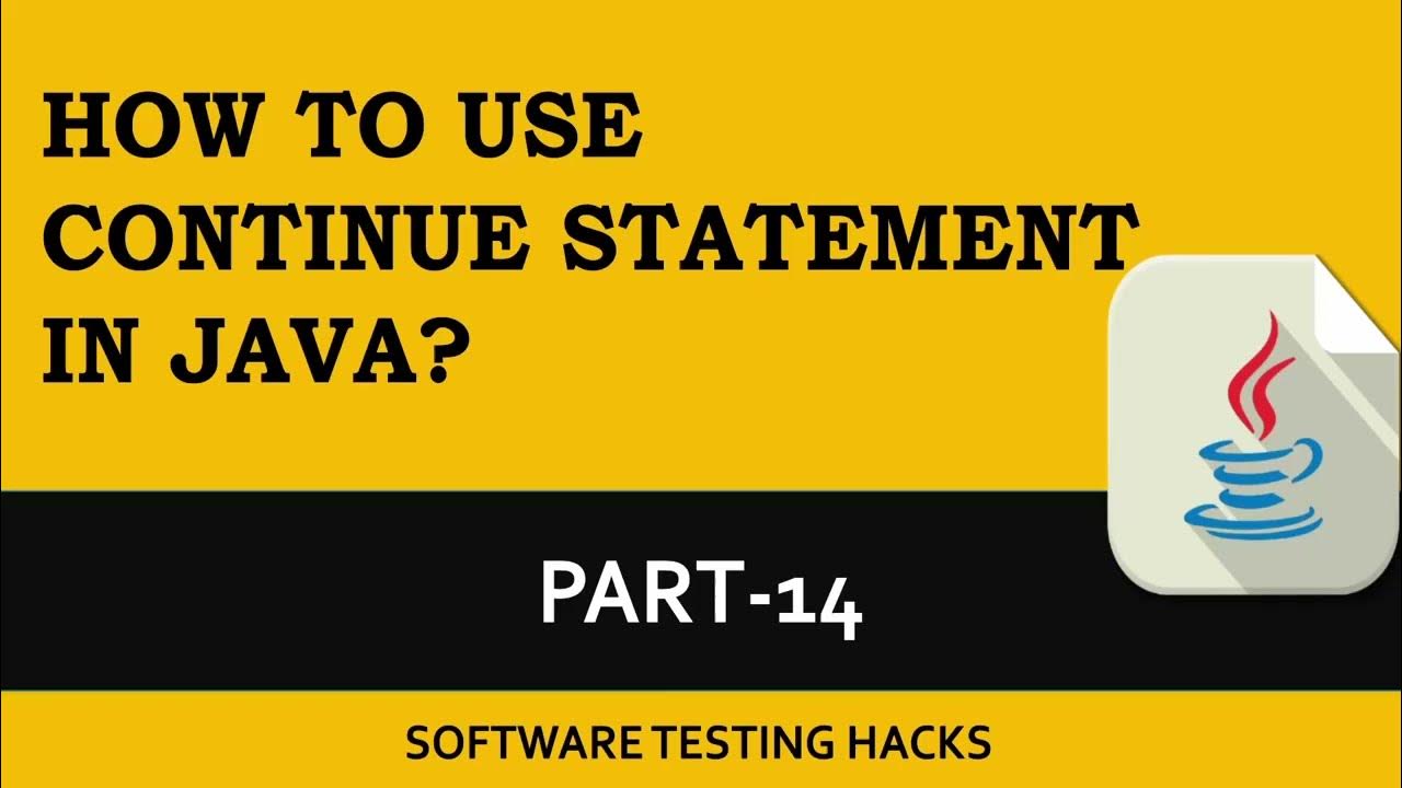 Continue Statement in Java | Part 14 | Java Tutorial - YouTube