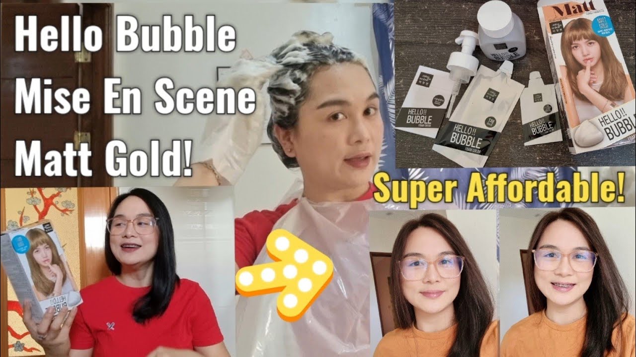 BLACKPINK DIY HAIR COLOR! / MISE EN SCENE HELLO BUBBLE MATT GOLD! / NO ...