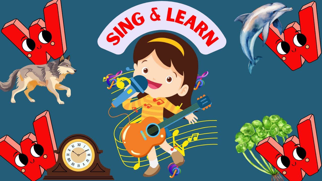 learn & sing letter w & its vocabulary words - YouTube