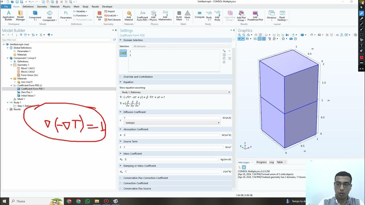 Equation based modeling in Comsol part 2 - YouTube