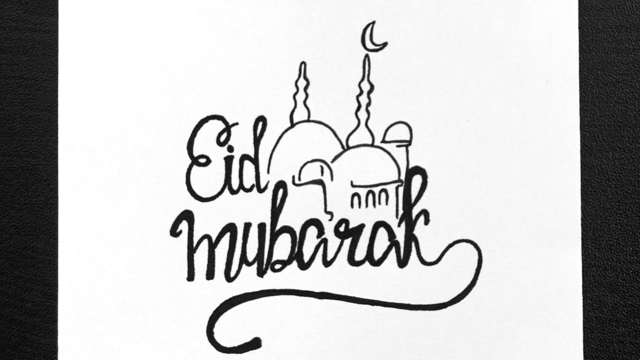 Eid Mubarak Stylish Writing || How To Write Eid Mubarak In Calligraphy ...