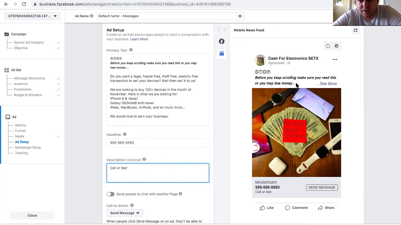 How to Create a Facebook Ad Campaign for Flipping Phones (Old Version ...