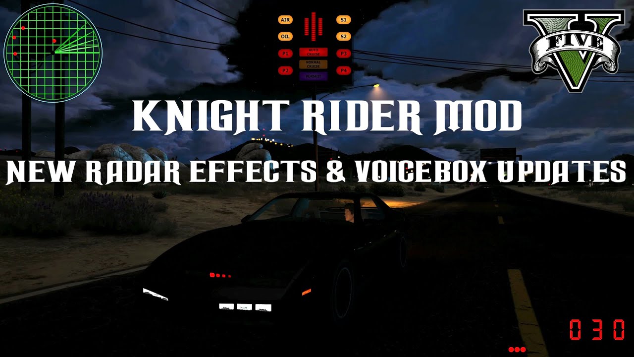 Knight Rider Mod GTA 5 - New Radar Effects & UI Voicebox Updates - YouTube