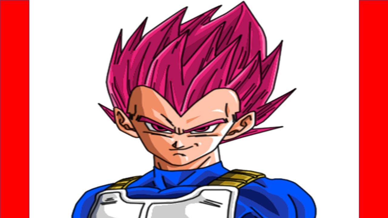 How To Draw Vegeta Super Sayian God From Dragon ball - Step by Step ...