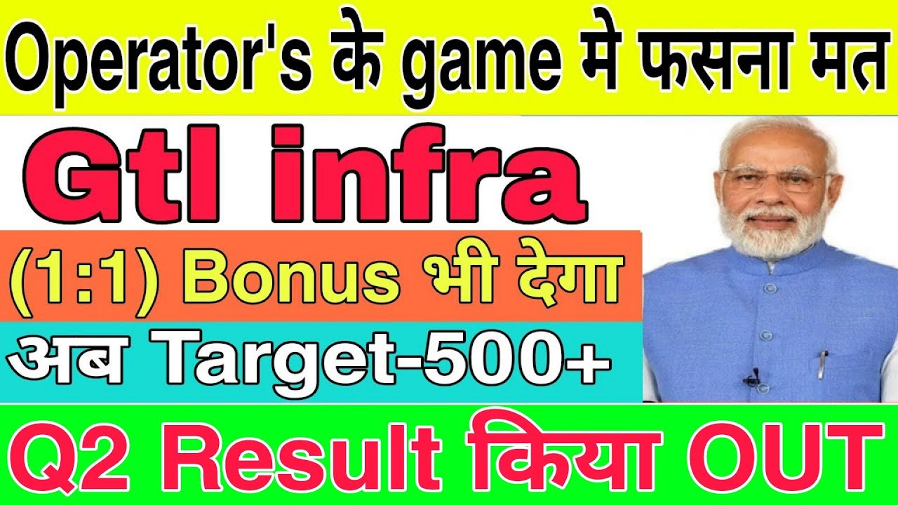 GTL INFRA Share today न्यूज़🤩Q2 Result किया OUT🙏अब क्या Target-500 ...