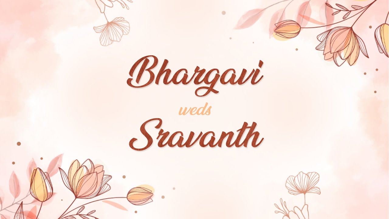 SRAVANTH weds BHARGAVI \\ 18-8-2024 evening 6 p.m. onwards \\ Arif ...