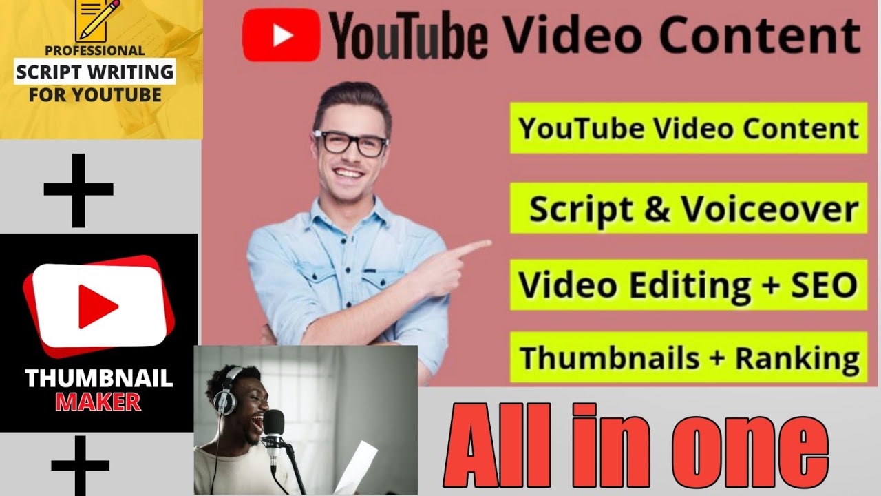 script writting+content creation+thumbnail making+voiceover order to make such video in ...