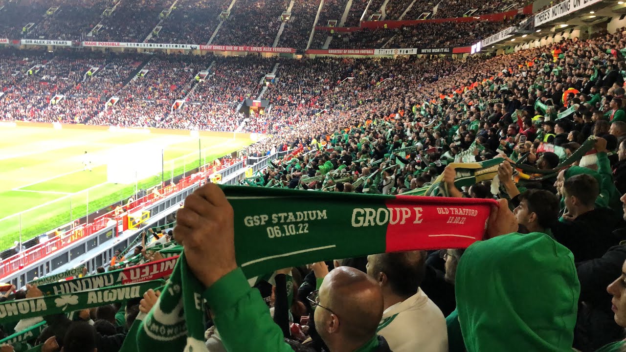 OMONOIA Fans Magical Atmosphere vs Man Utd Old Trafford | Οπαδοί ...