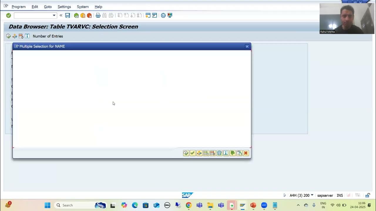 136 - Additional ABAP Concepts - TVARVC Table - Saving Entries in ...