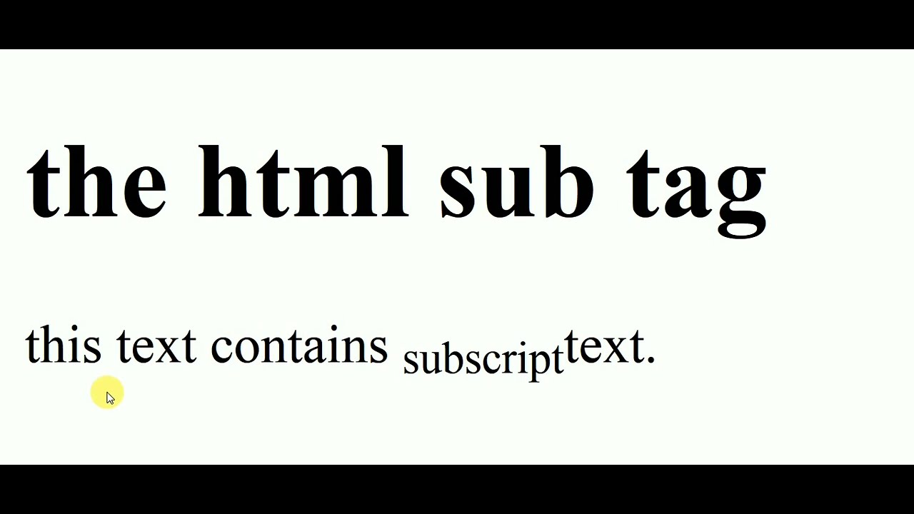 The Html Sub Tag Coding Htmltags Html Html5 Htmltutorial Youtube 2909