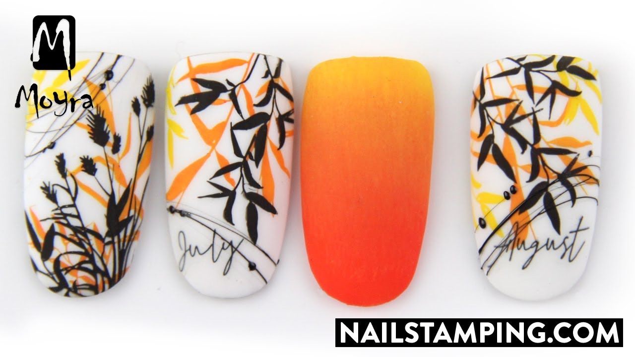 Stamping nail art in sunset mood (nailstamping.com) - YouTube