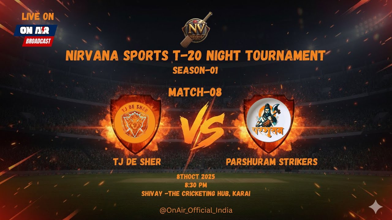Nirvana Sports T-20 Night Tournament Season-01 II TJ De Sher VS ...