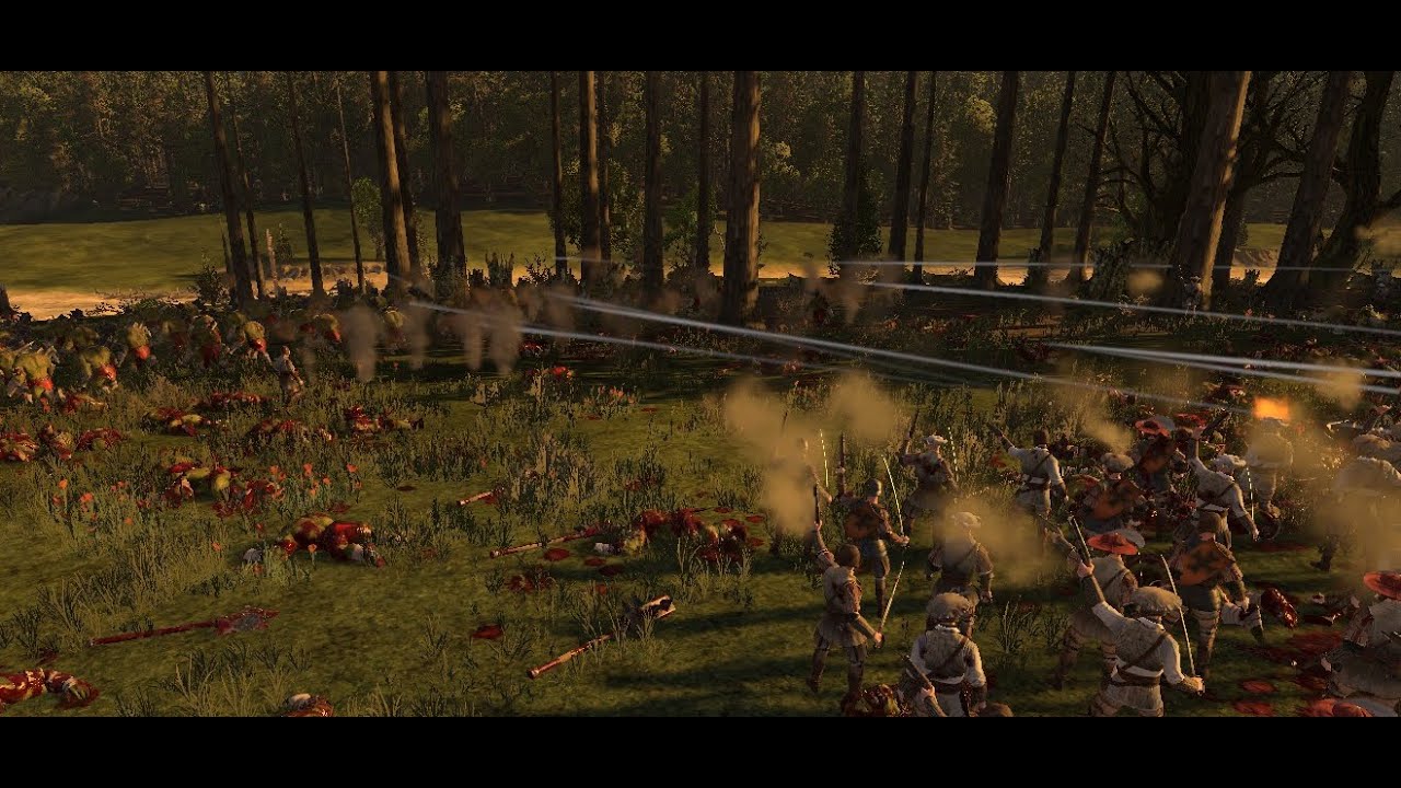 Warhammer 3: Empire shooting Orc labourers - YouTube